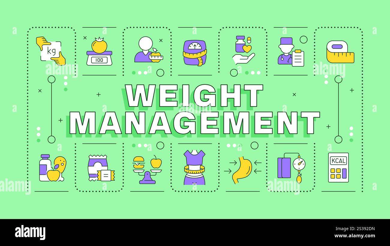 Weight management green word concept Stock Vector Image & Art - Alamy