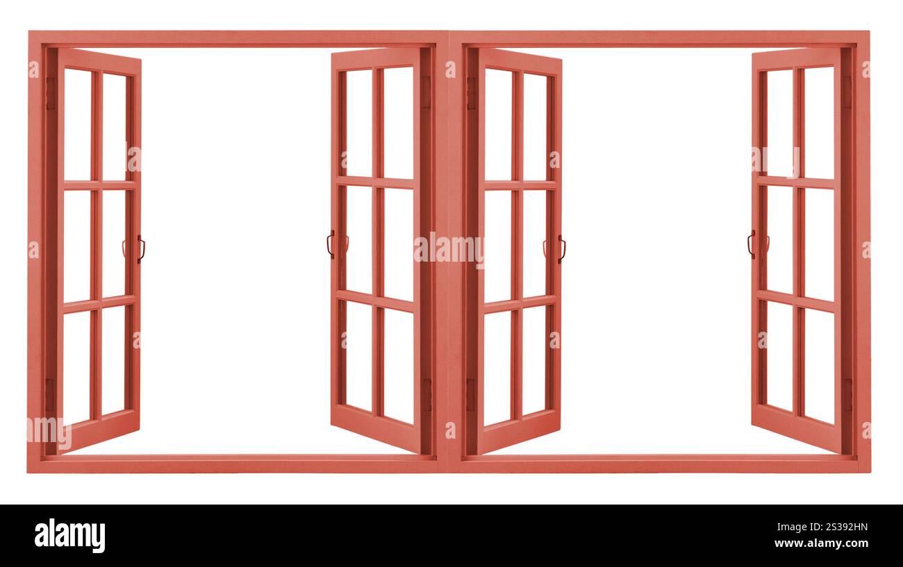 Red window frames hi-res stock photography and images - Alamy