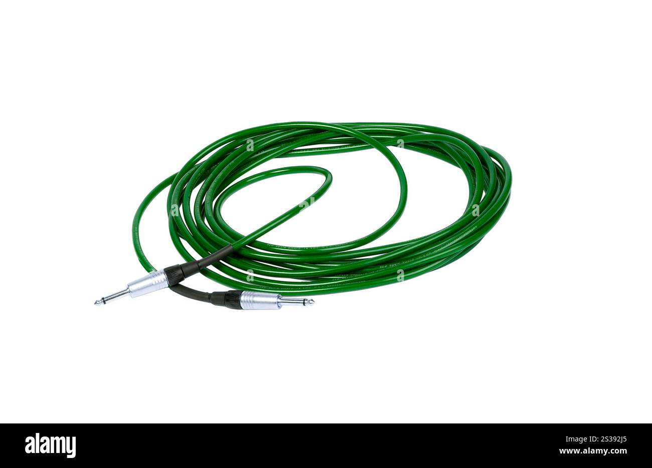 Green cable on white background. Green cable on white Stock Photo - Alamy