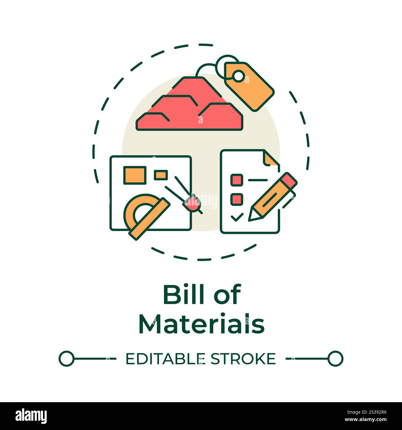 Bill of materials multi color concept icon Stock Vector Image & Art - Alamy