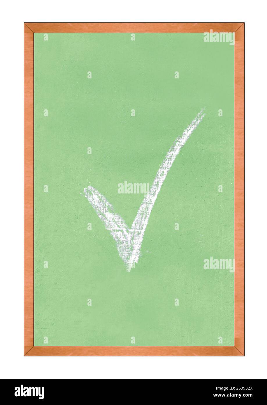 check mark in blackboard isolated on white background. check mark in ...