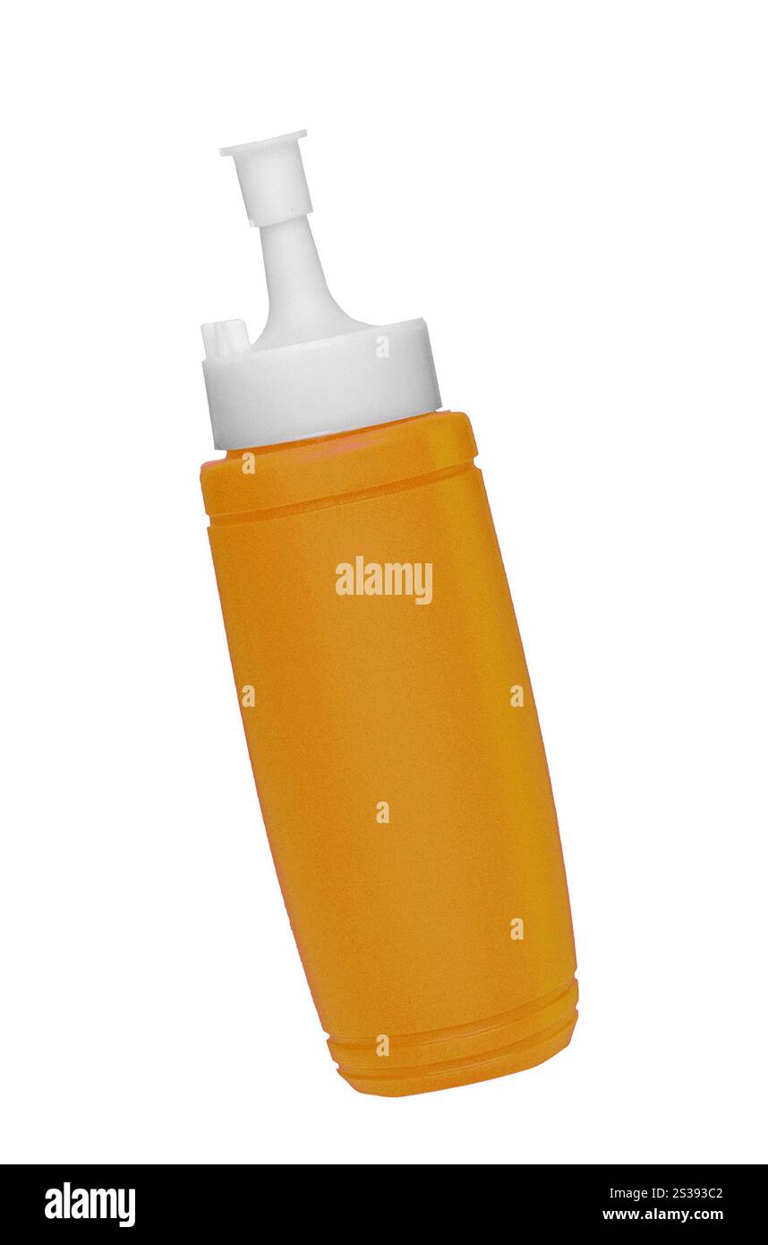 Mustard bottle isolated on a white background. Mustard bottle isolated ...