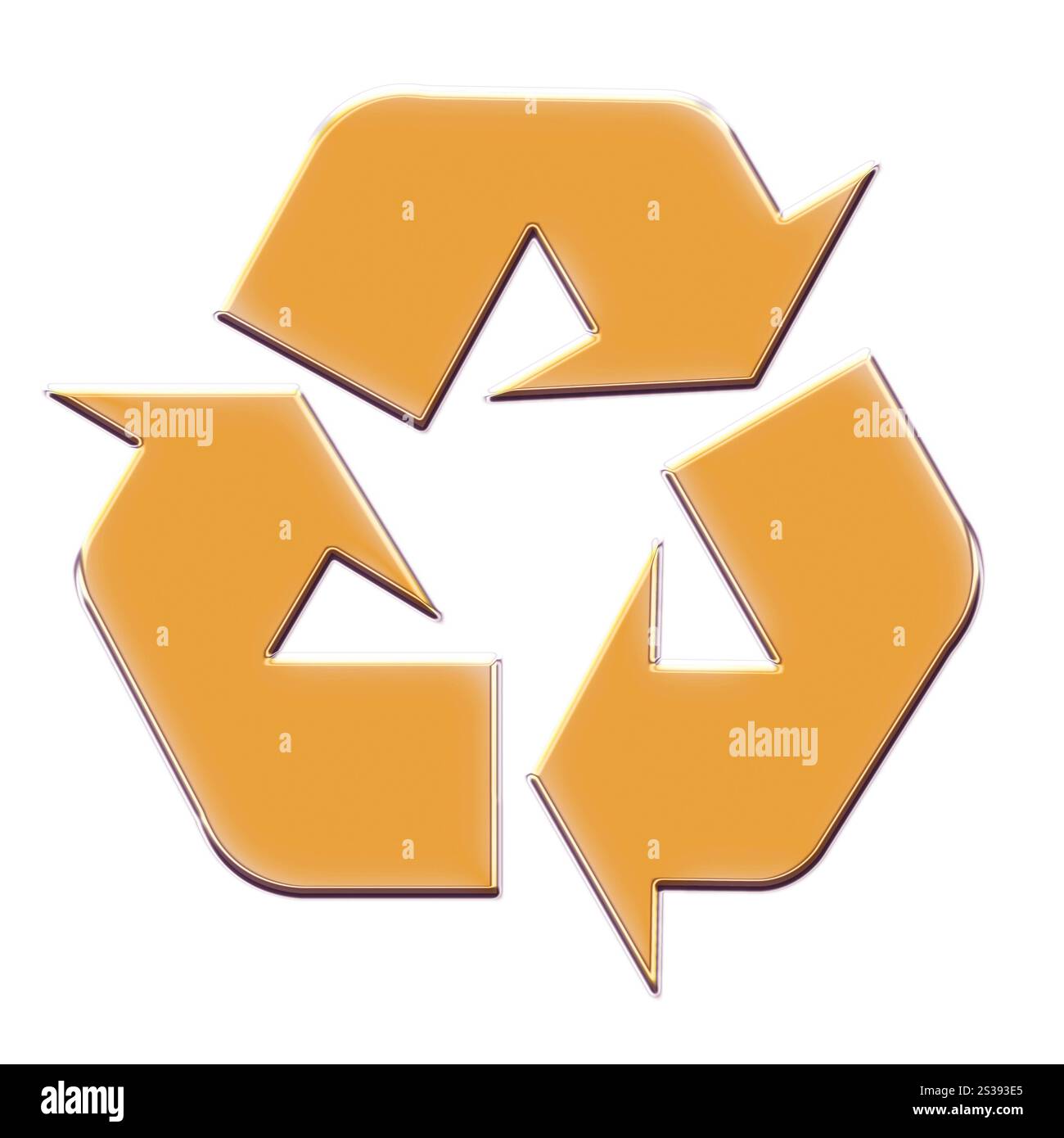 3d illustration golden Recycle Symbol Stock Photo - Alamy