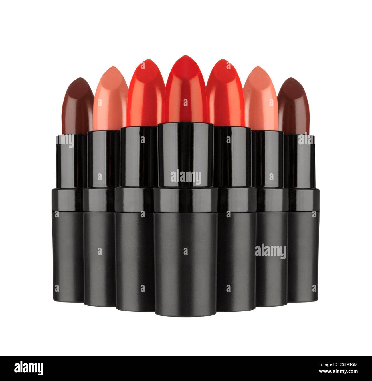 Set of red lipsticks isolated on white background Stock Photo - Alamy