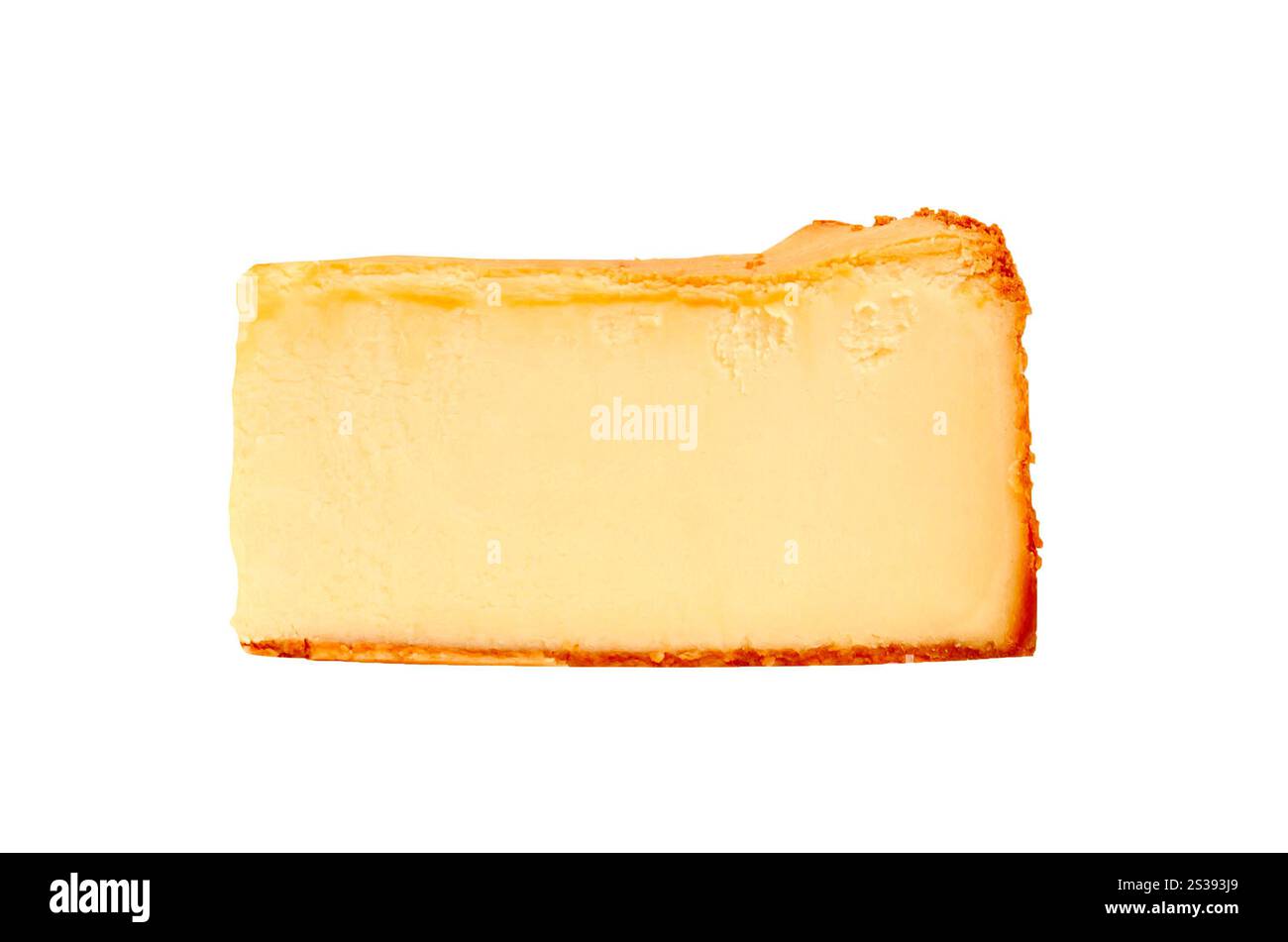 slice of plain cheese cake on a white background Stock Photo - Alamy