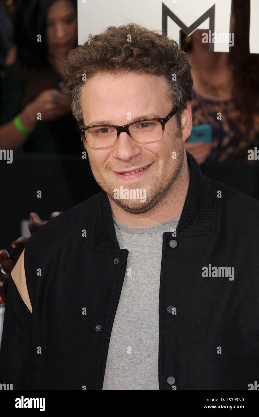 Seth Rogan at the 2014 MTV Movie Awards held at the Nokia Theater, Los ...