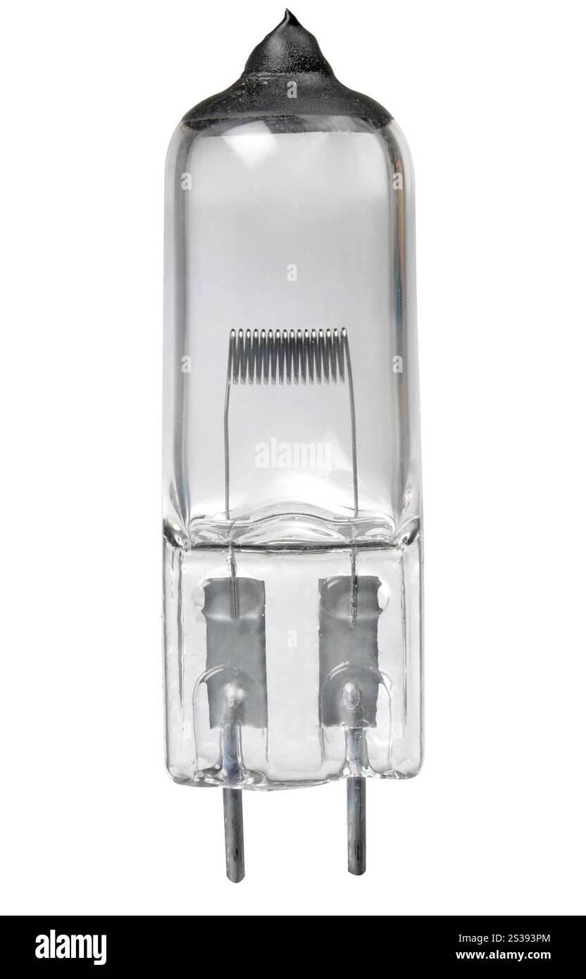 small transparent halogen lamp isolated on white background. small ...