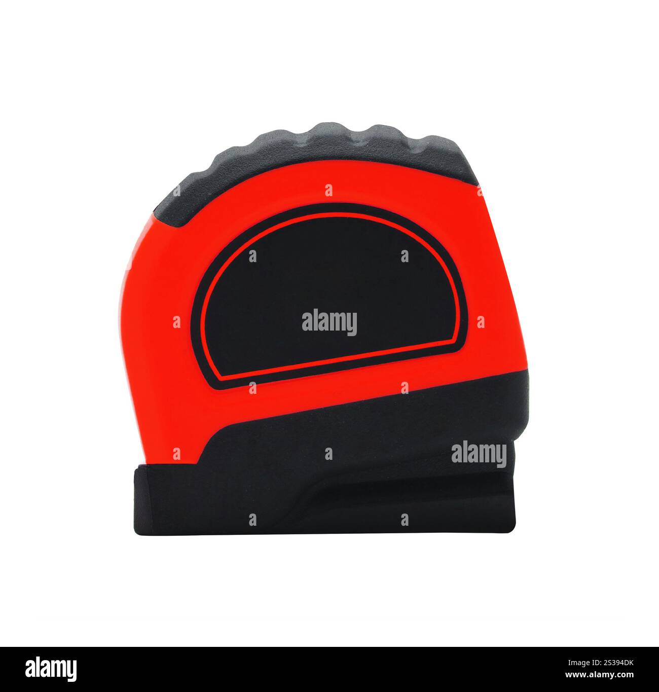 Orange construction tape measure closeup on white background Stock ...