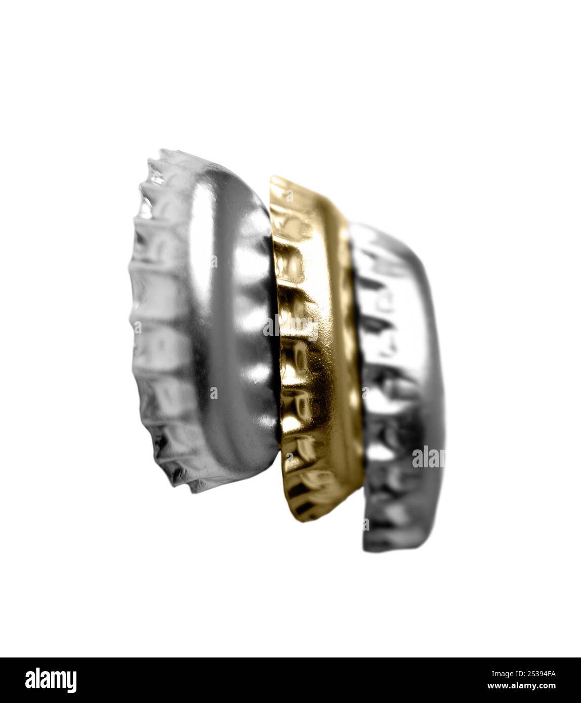 Pile of stoppers from beer on a white background Stock Photo - Alamy