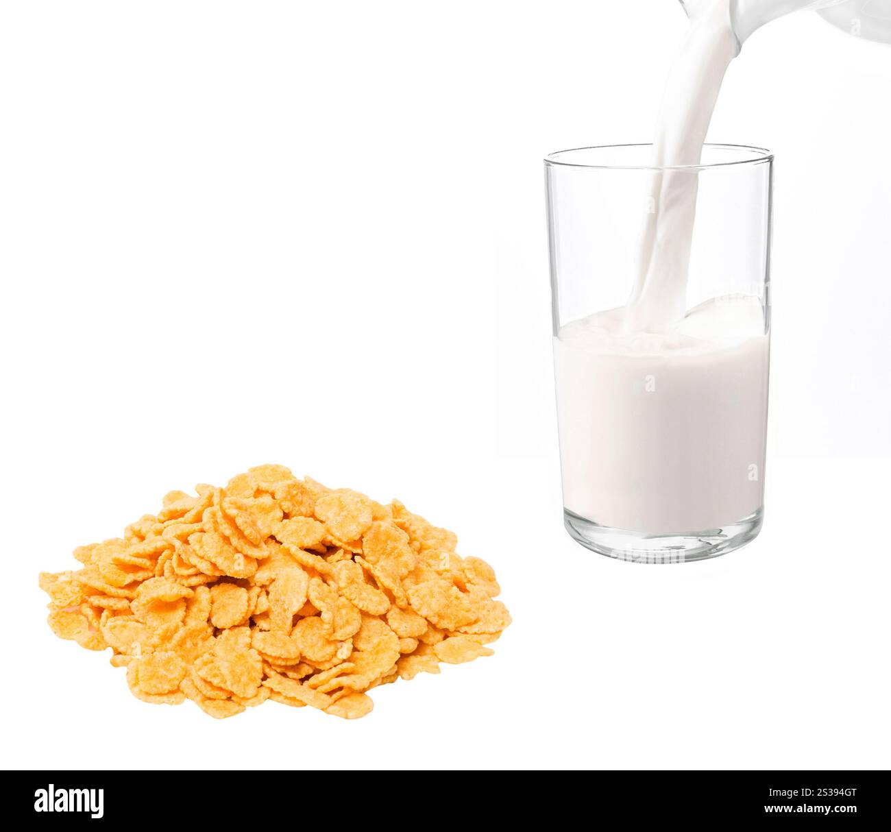 corn flakes and milk isolated Stock Photo - Alamy