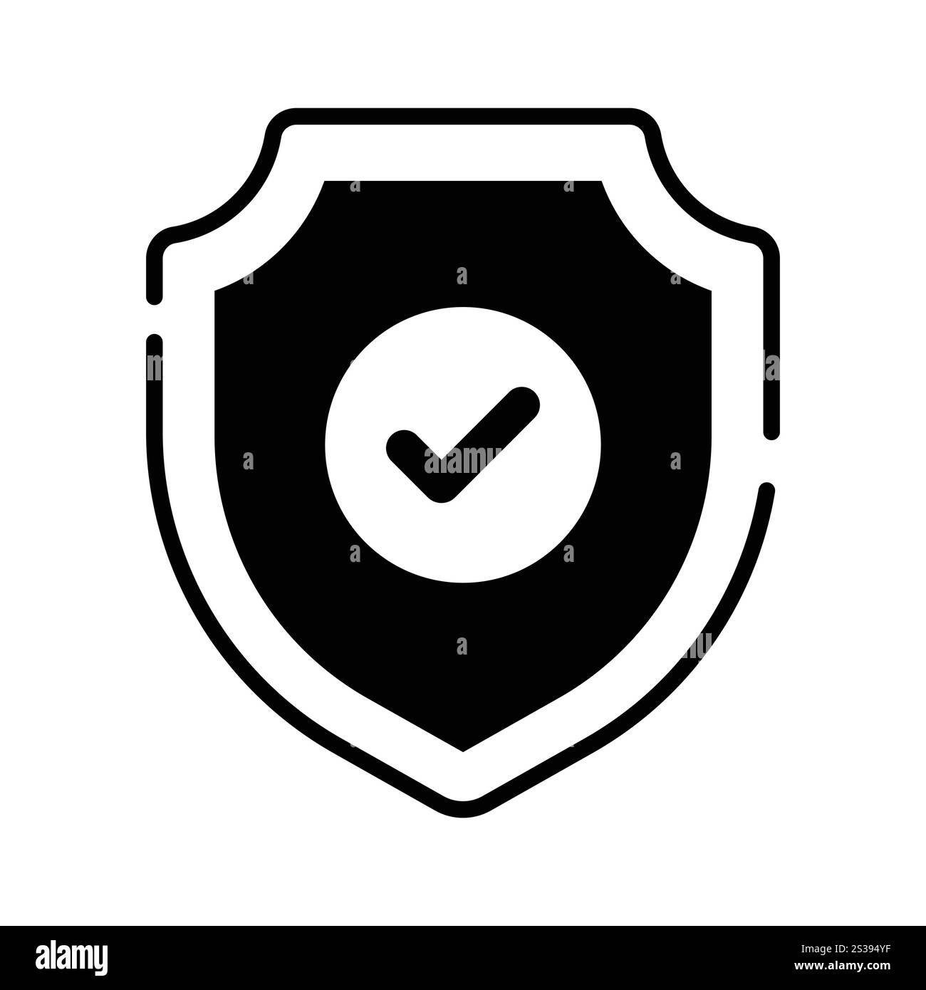 A safety shield icon represents protection, security, and defense ... A safety shield icon represents protection, security, and defense ...