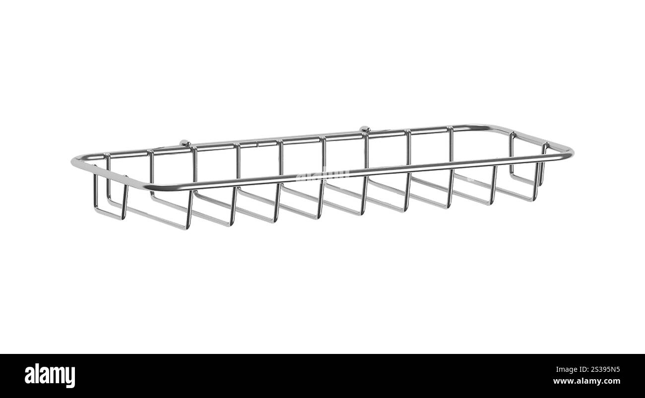 Wire soap holder isolated on white Stock Photo - Alamy