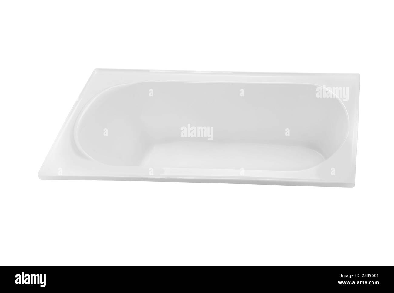top view of modern bathtub isolated on white background. top view of ...