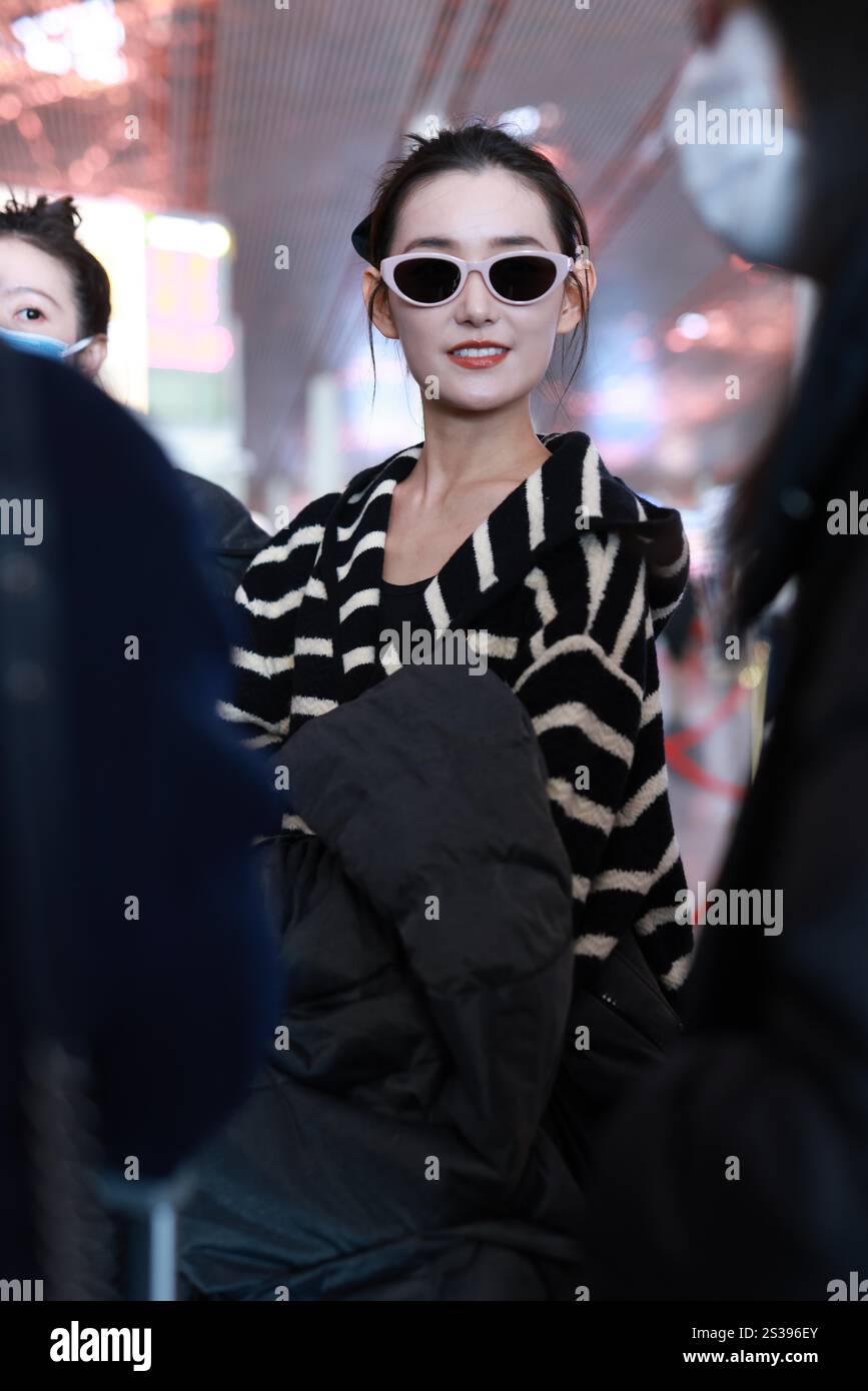 Chinese actress Jiang Yiyi appears at the airport in Beijing, China, 7 ...