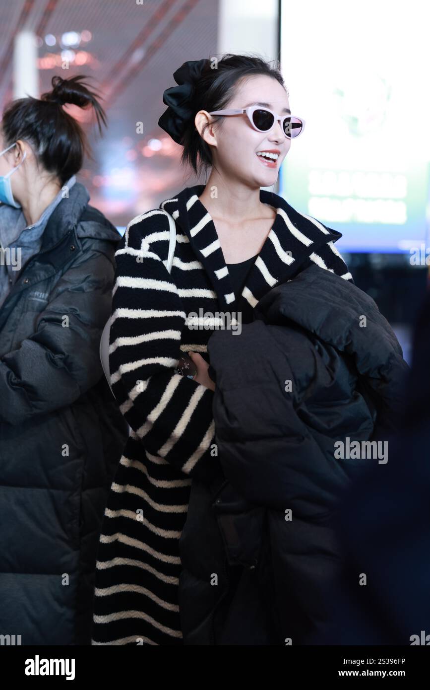 Chinese actress Jiang Yiyi appears at the airport in Beijing, China, 7 ...