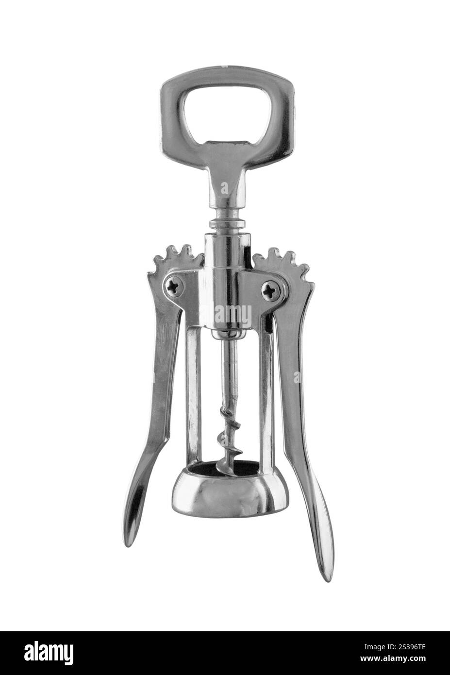 Corkscrew cork on white Black and White Stock Photos & Images - Alamy