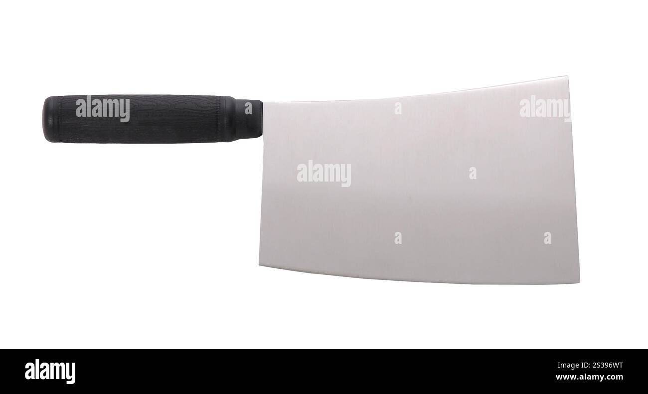 Sharp knife of the butcher isolated on white background. Sharp knife of ...