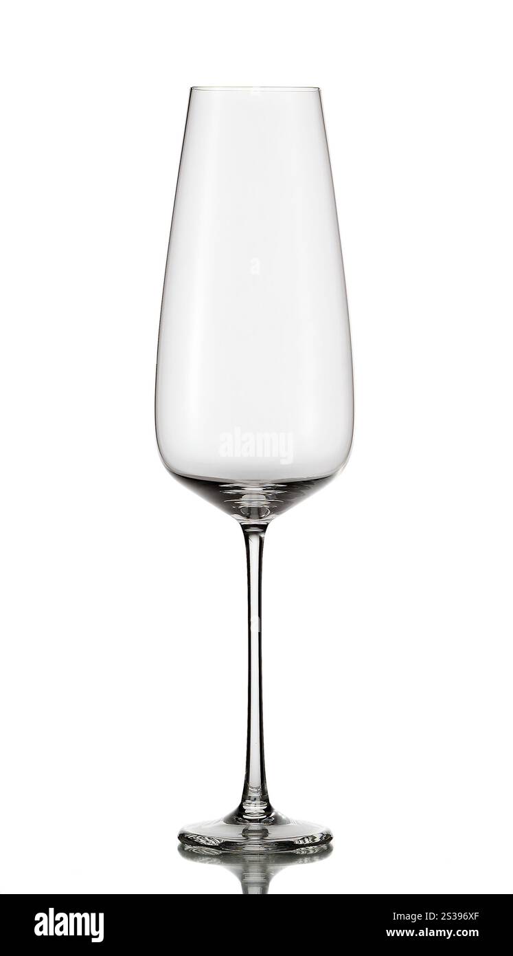 empty champagne glass isolated on white background. empty champagne ...