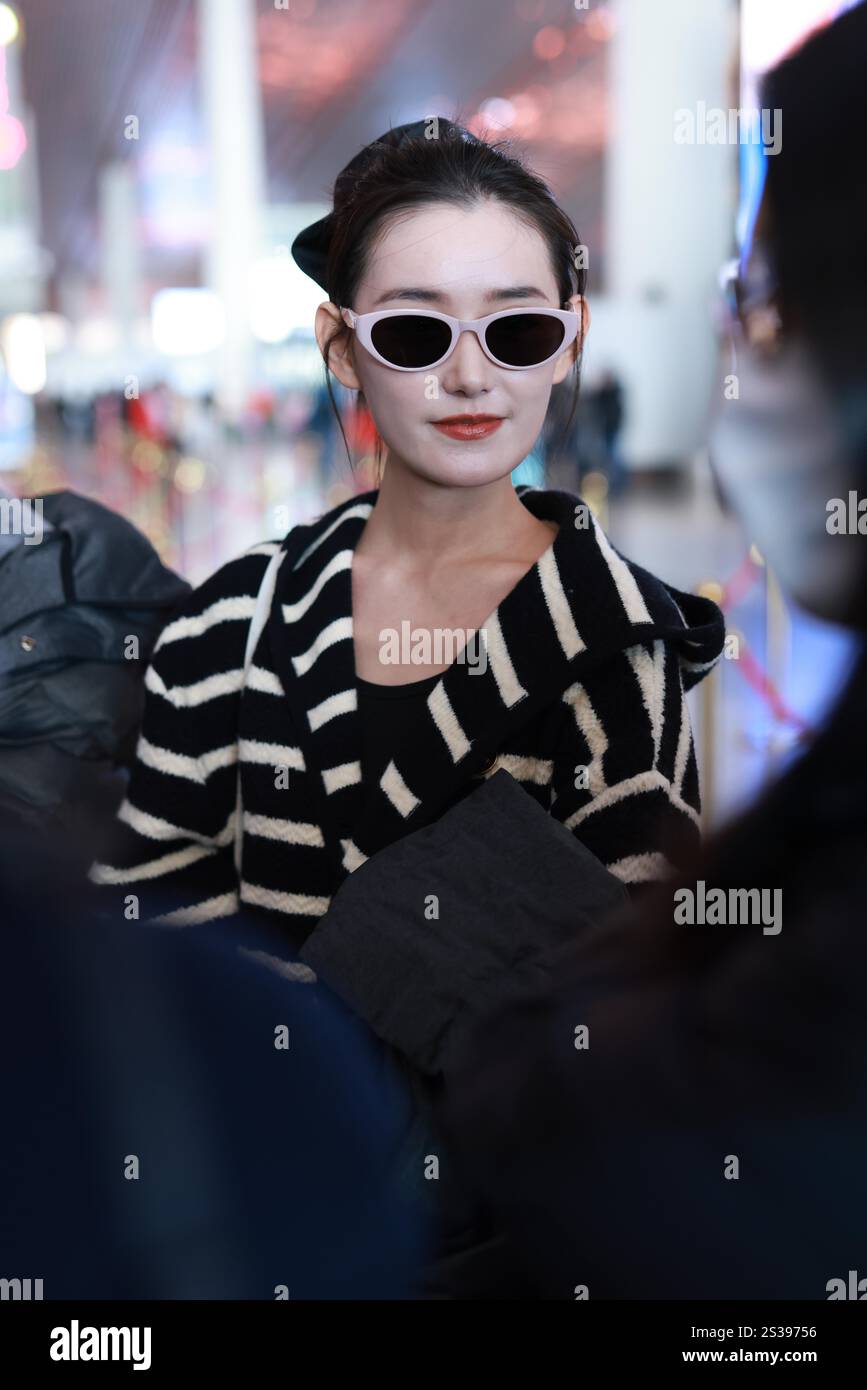 Chinese actress Jiang Yiyi appears at the airport in Beijing, China, 7 ...