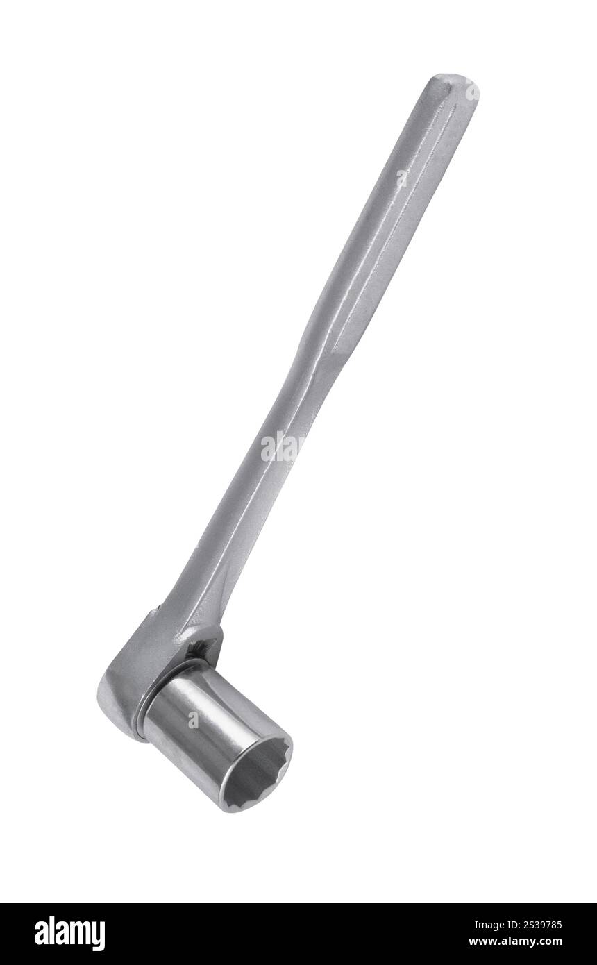 Ratchet spanner. Isolated on white background Stock Photo - Alamy