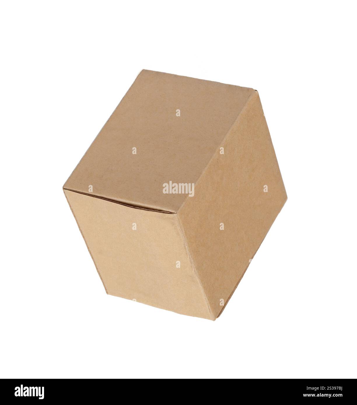 Cardboard box front side with isolated on white. Cardboard box front ...