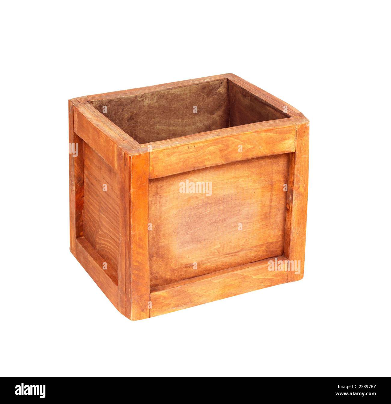 open wooden crate isolated Stock Photo - Alamy