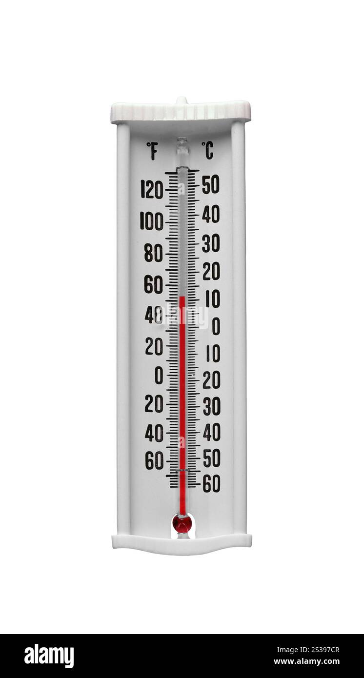 Classic thermometer isolated on white Stock Photo - Alamy