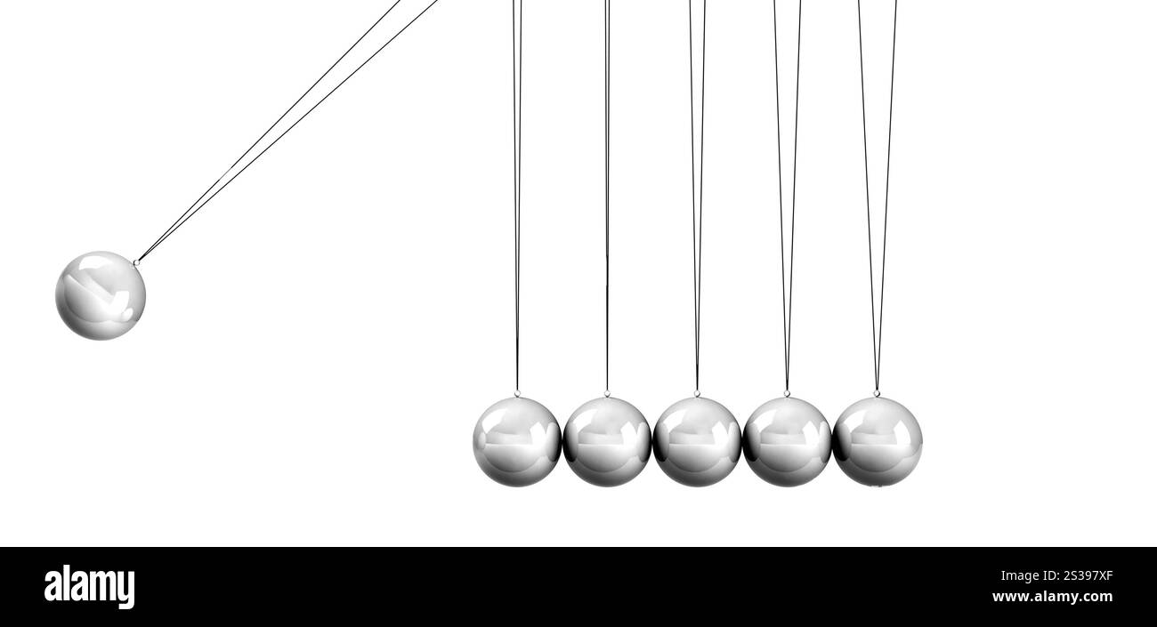 Collision Balls close up isolated on white background. Collision Balls ...