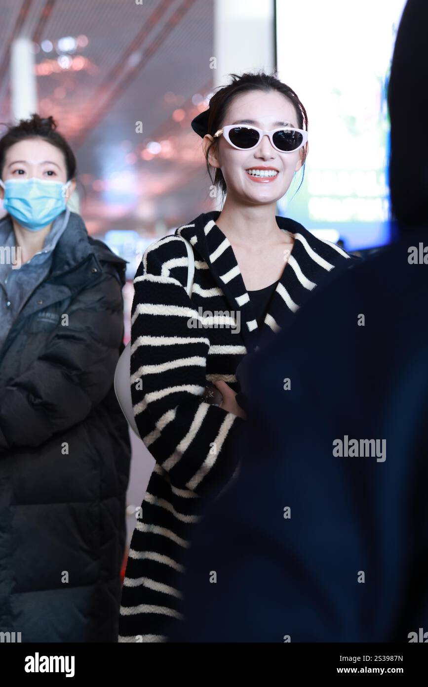 Chinese actress Jiang Yiyi appears at the airport in Beijing, China, 7 ...