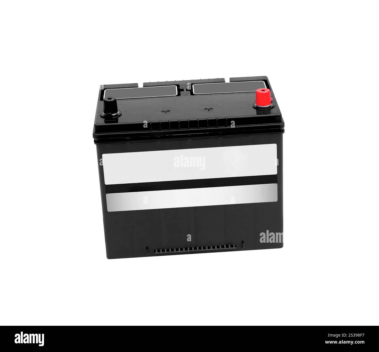 New 12V car battery isolated on white background. New 12V car battery ...