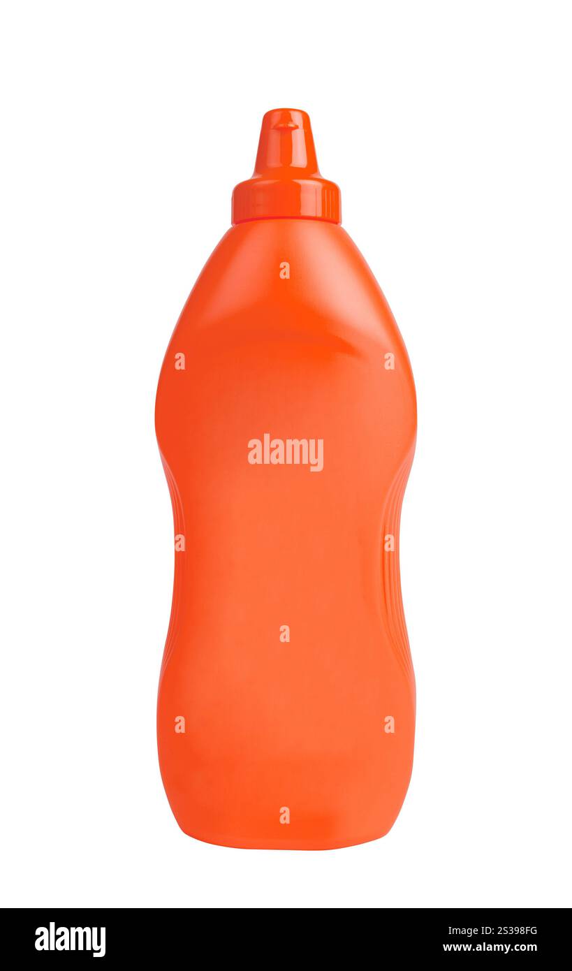 Plastic ketchup bottle isolated on white background. Plastic ketchup ...