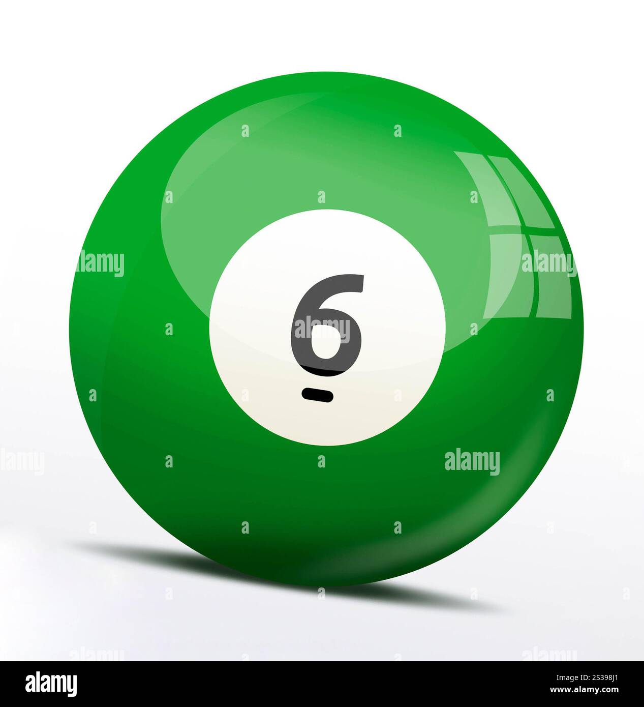 Number six billiard ball isolated on white background. Number six ...