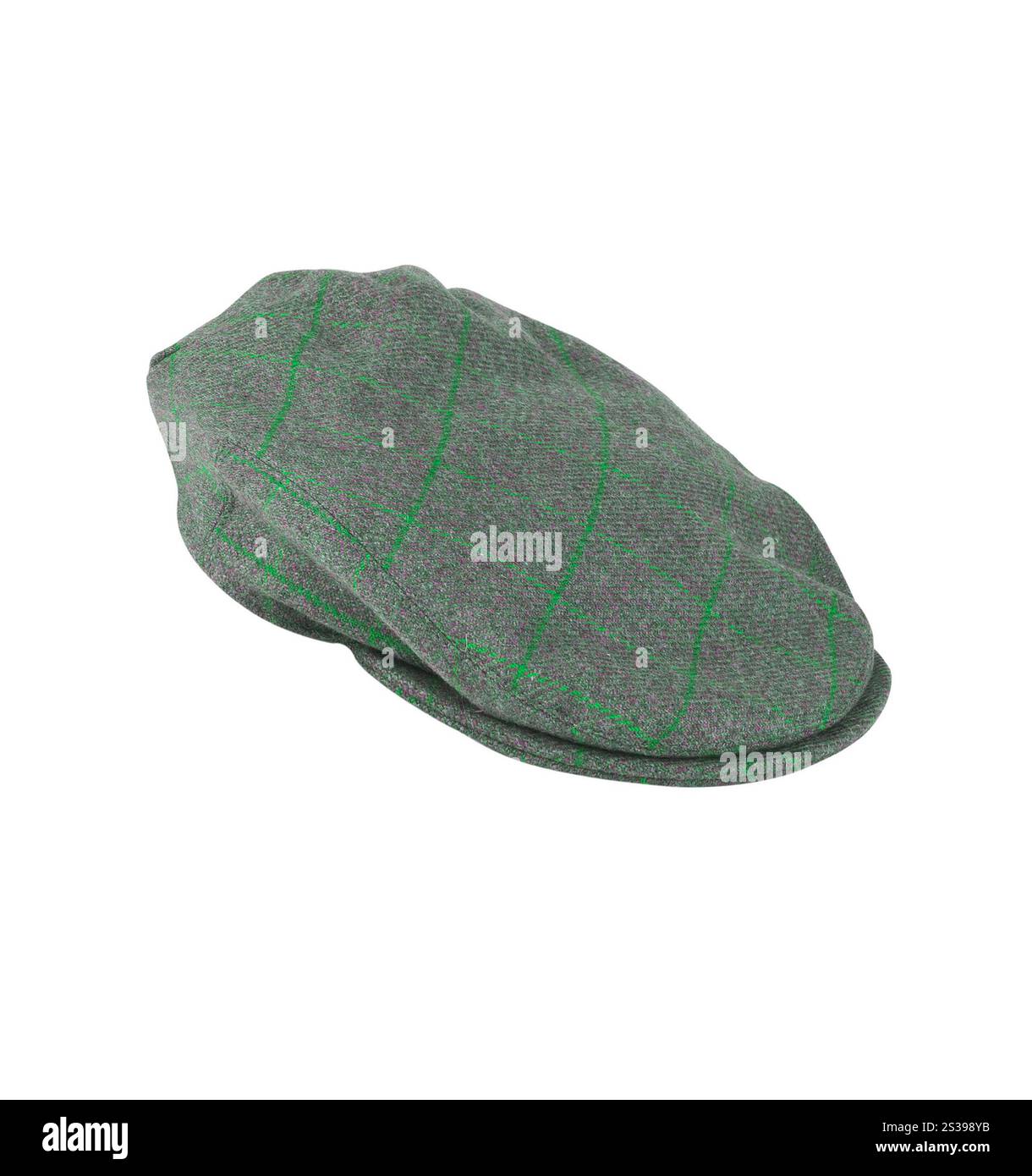 green felt mans cap isolated on white background. green felt mans cap ...