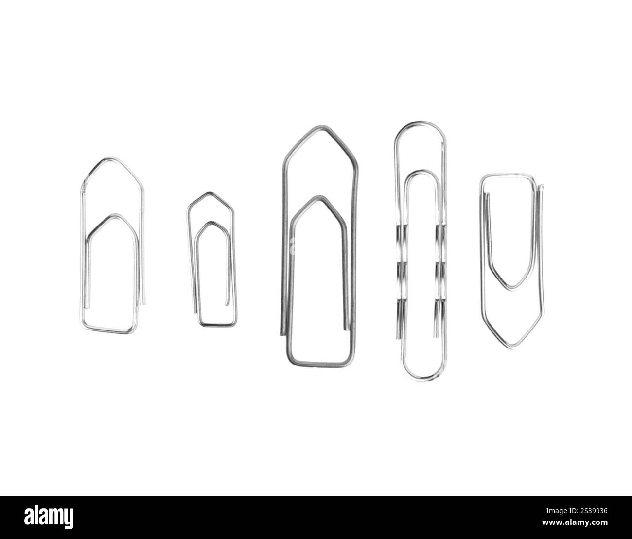 Collection of paper clips isolated on white background. Collection of ...