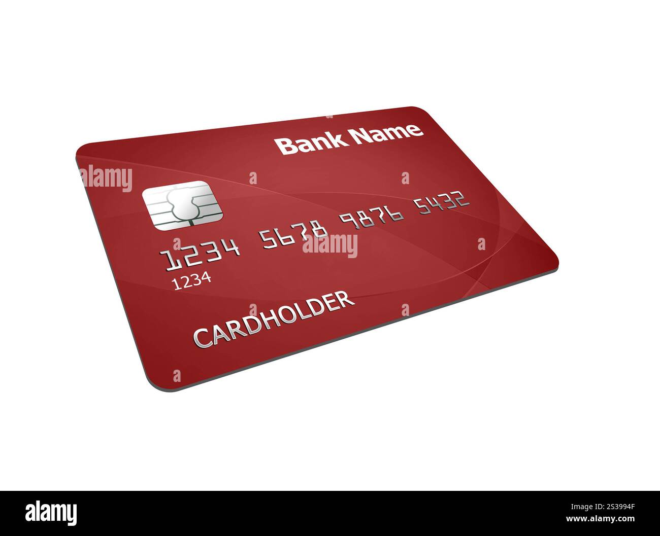 Red credit card isolated over the white background. Red credit card ...