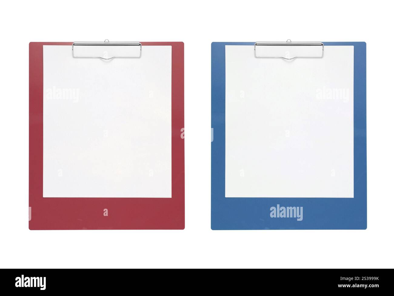 white blank papper with pin isolated on white background. white blank ...