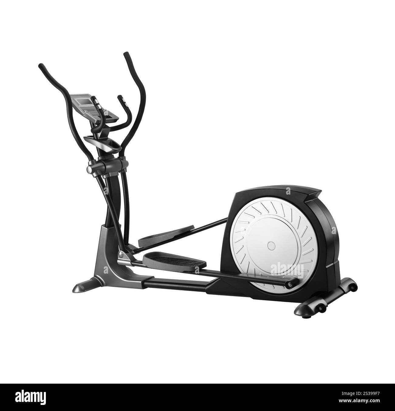 Elliptical gym machine over white background. Elliptical gym machine ...