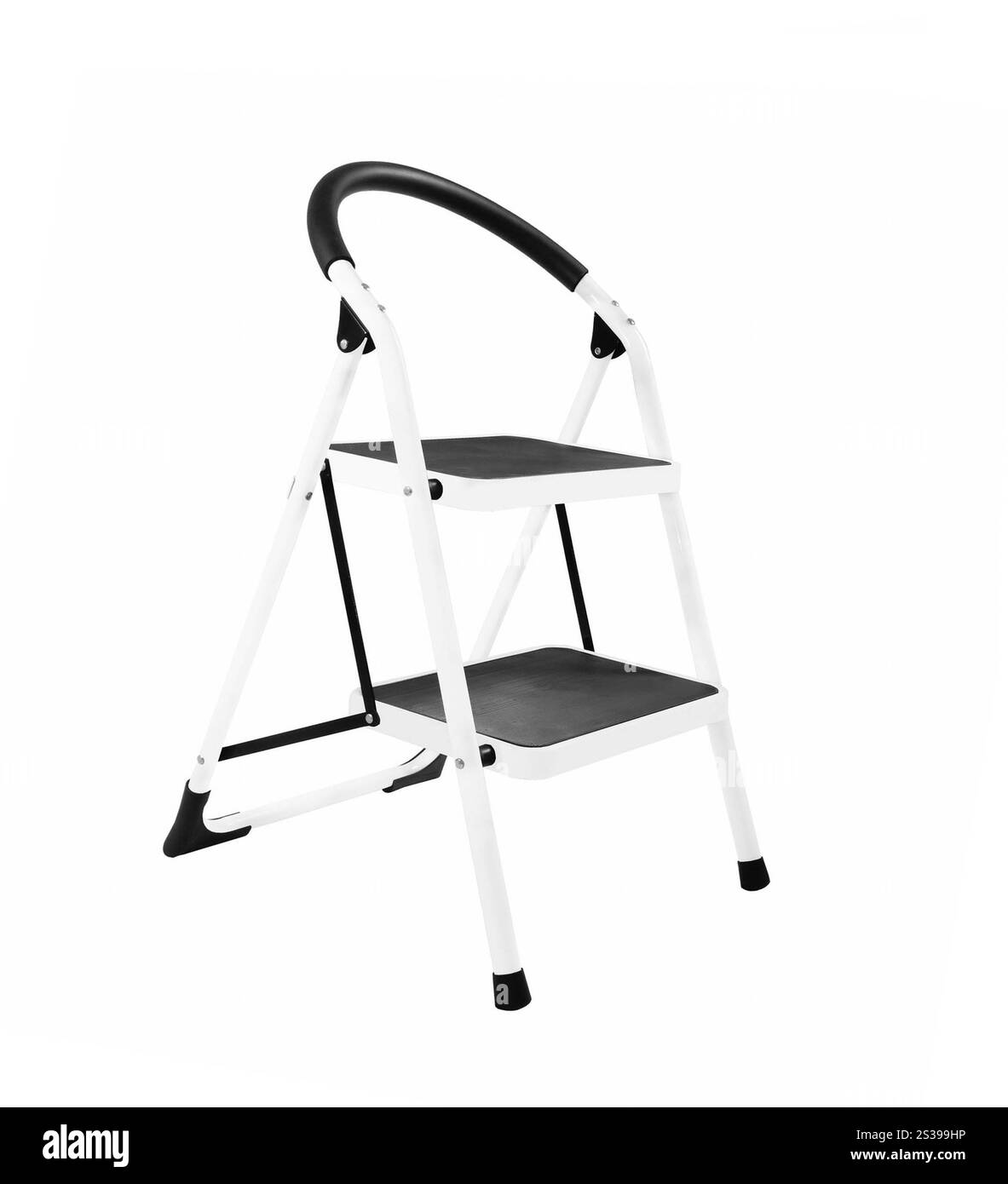 Aluminum step ladder isolated on white background. Aluminum step ladder ...