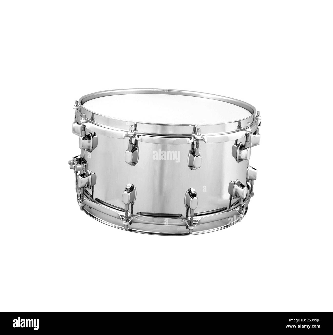 Silver drum isolated on white. Silver drum isolated Stock Photo - Alamy
