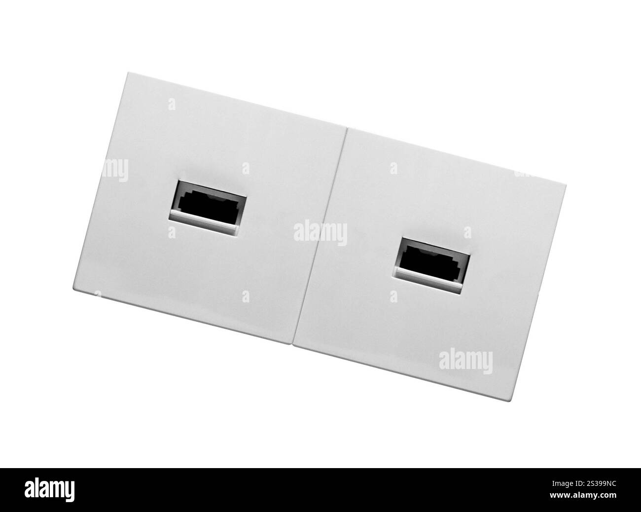 Network wall outlet isolated on white background. Network wall outlet ...