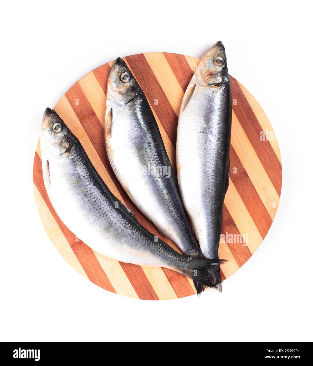 fish on kitchen board isolated on white background. fish on kitchen ...