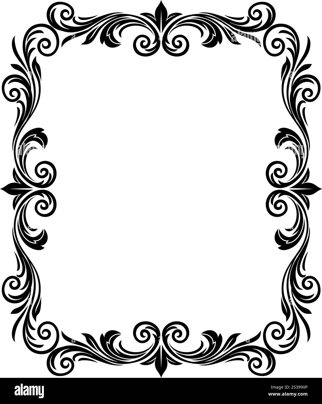 Filigree Heraldic Crest Motif Floral Pattern Frame Stock Vector Image ...