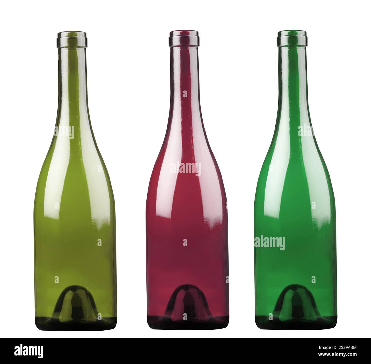 Colored alcohol bottles isolated on white background. Colored alcohol ...