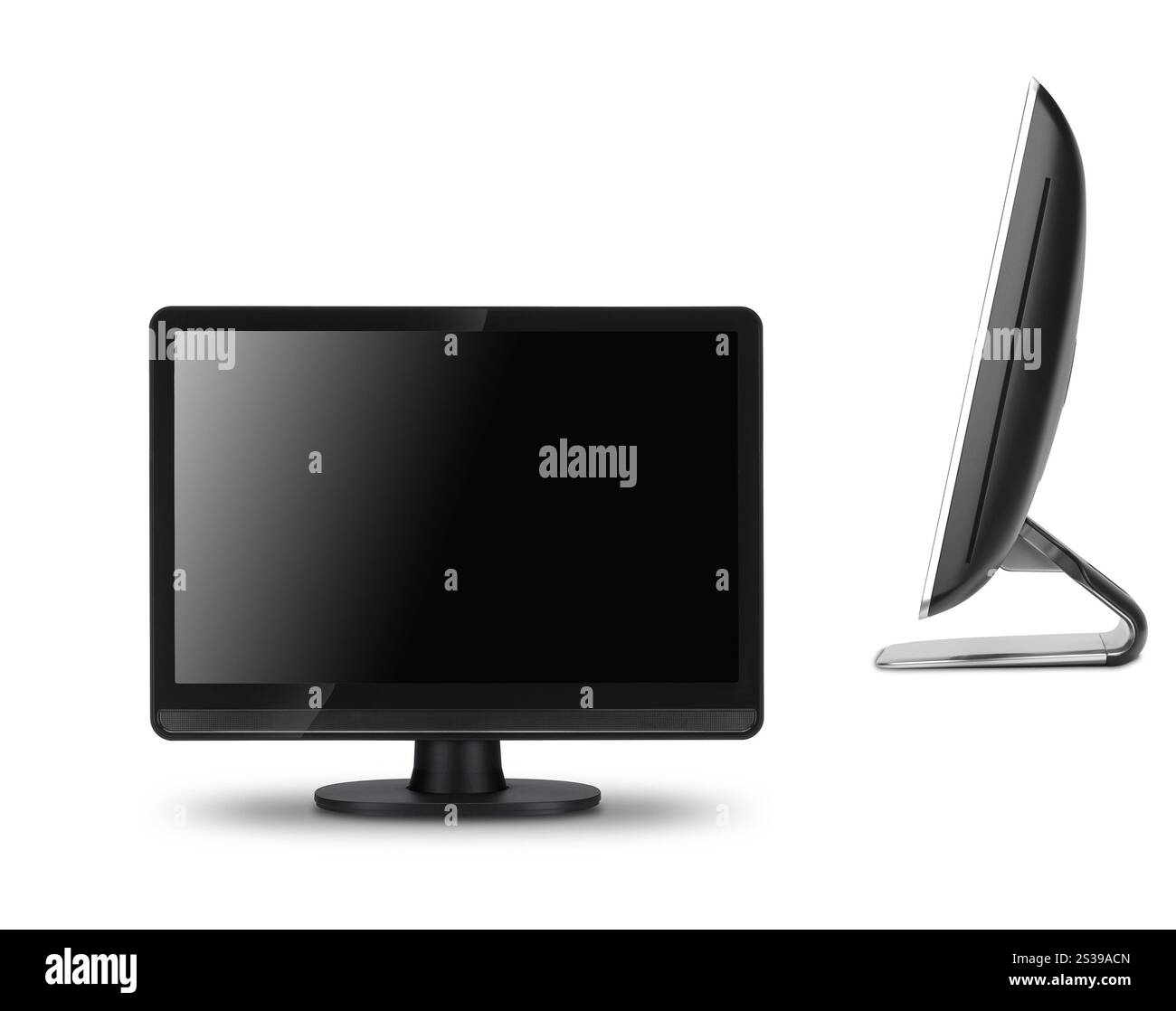 LCD TV monitors isolated on white background. LCD TV monitors Stock ...