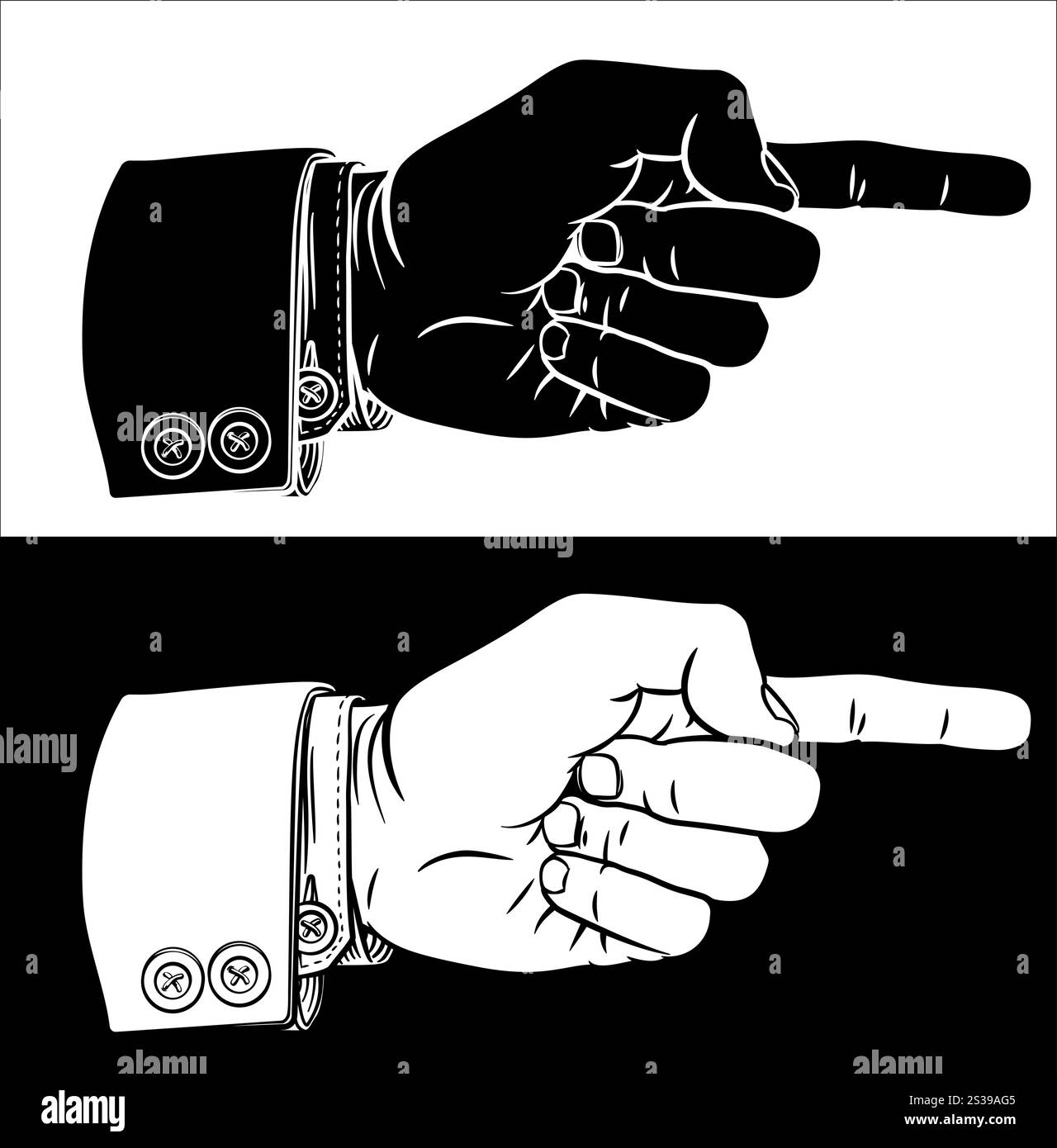 Hand Pointing Finger Etched Vintage Woodcut Style Stock Vector Image ...