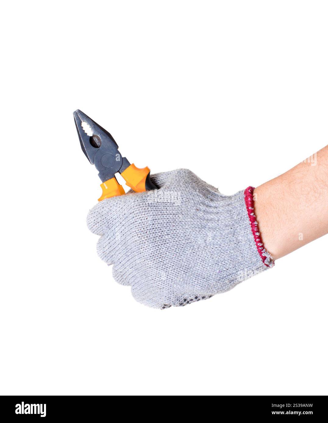 Working hands with tool isolated on white background. Working hands ...