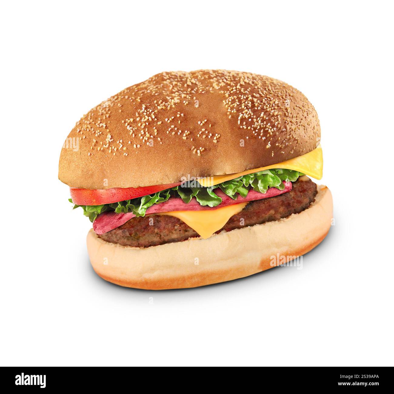 cheeseburger isolated on white background. cheeseburger Stock Photo - Alamy