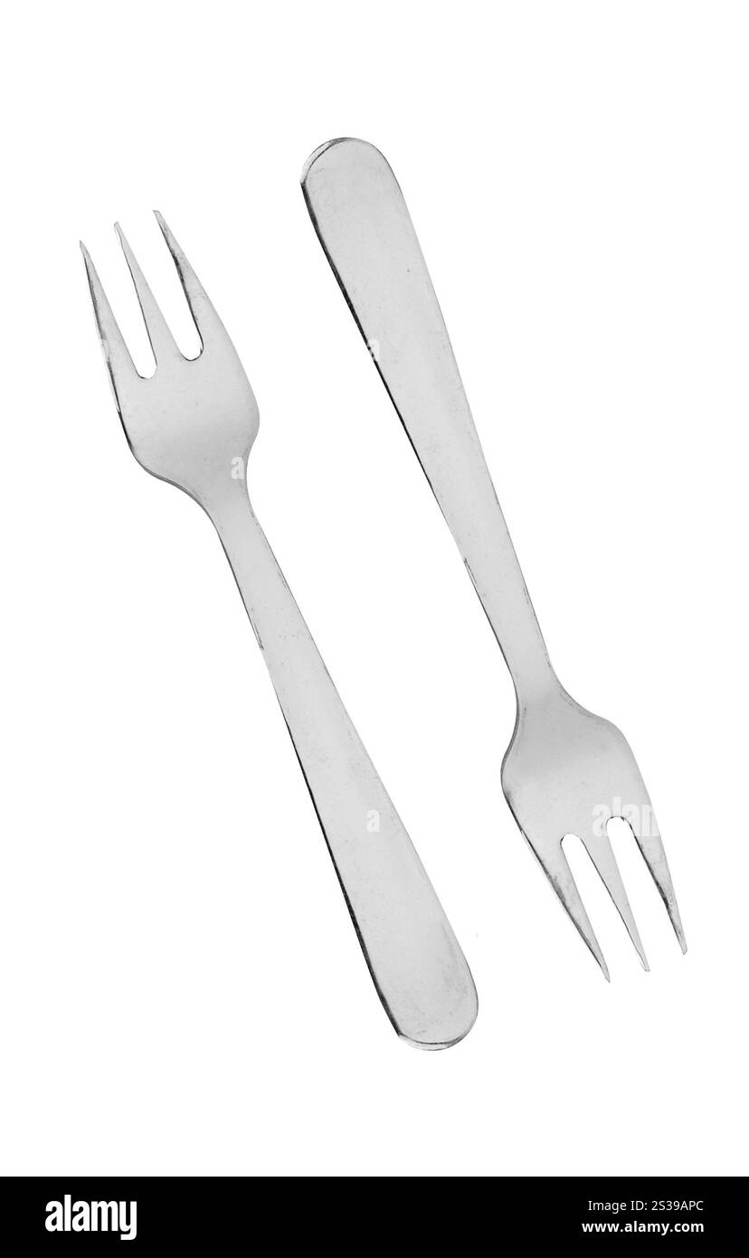 two forks isolated on white background. two forks Stock Photo - Alamy