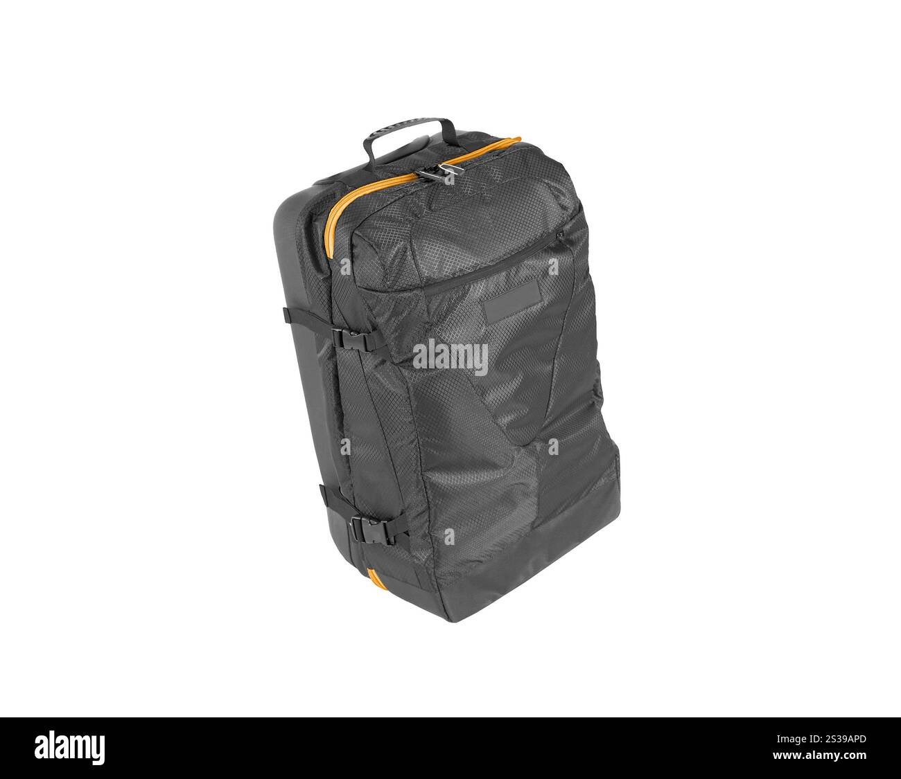 Black baggage bag isolated on white background. Black baggage bag. On a ...