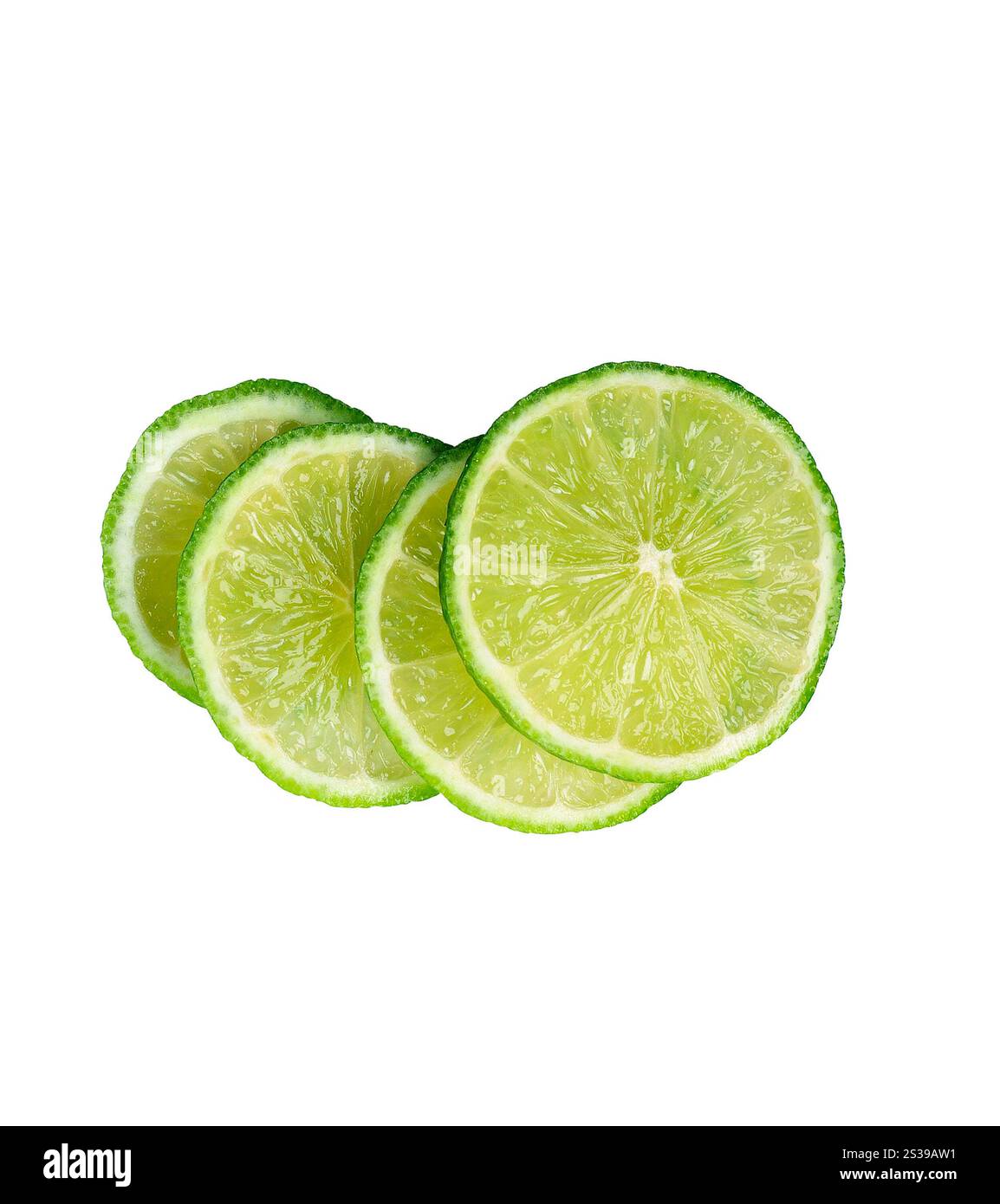 Sliced lime fruit isolated on white background with clipping path ...